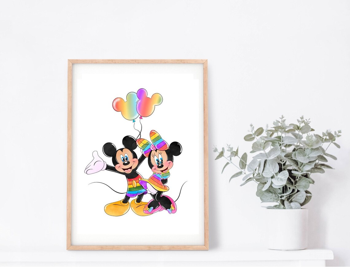 Mickey and Minnie Mouse LGBTQ Art Print - Etsy