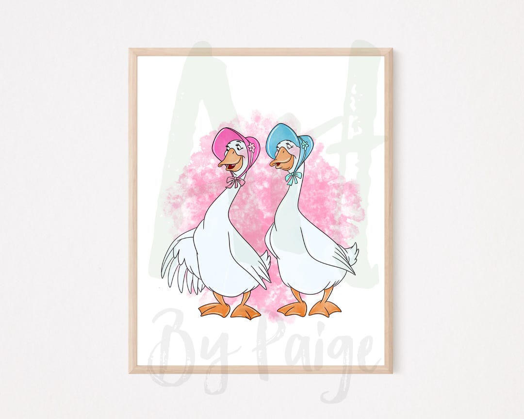 The Aristocats: Amelia & Abigail Gabble Watercolour Art Print - Etsy