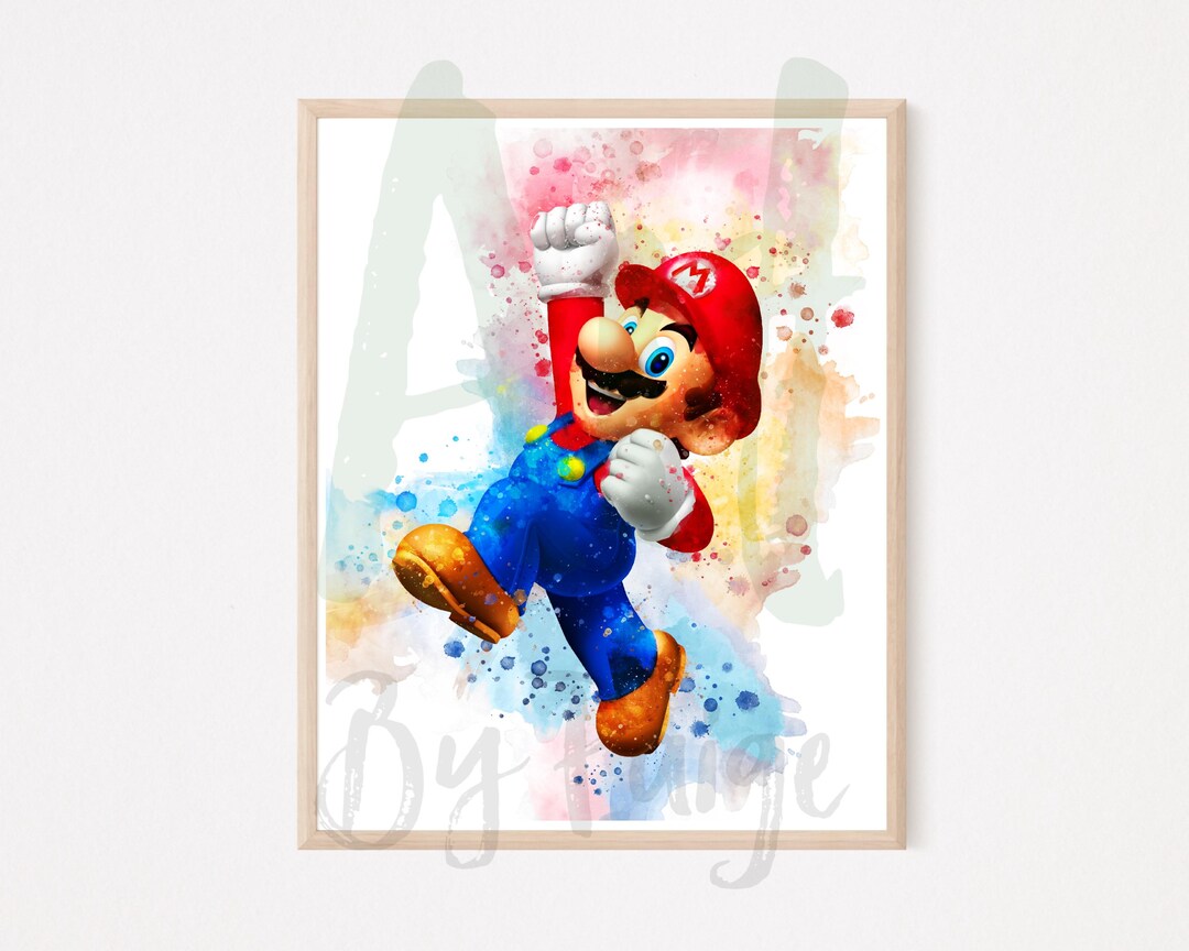 Super Mario: Mario Watercolour Art Print - Etsy