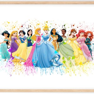 Princesses Watercolour Art Print - Etsy