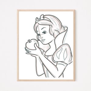 Snow White Sketch Art Print - Etsy