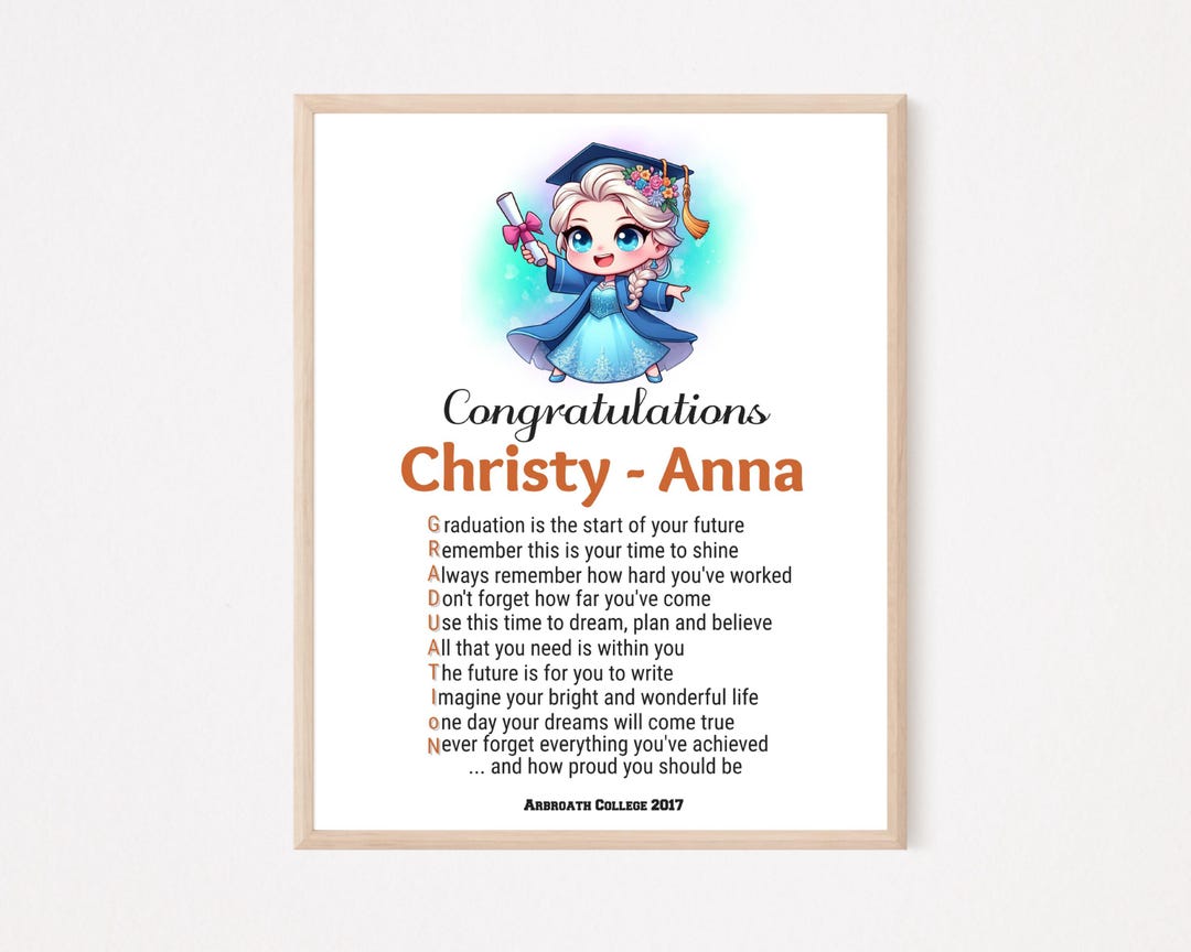 Congratulations on Your Graduation Elsa Watercolour Art Print Frozen ...