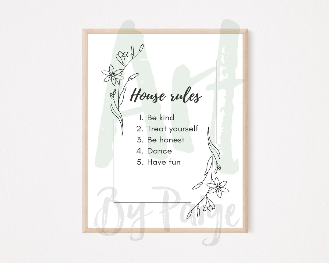 House Rules Art Print - Etsy
