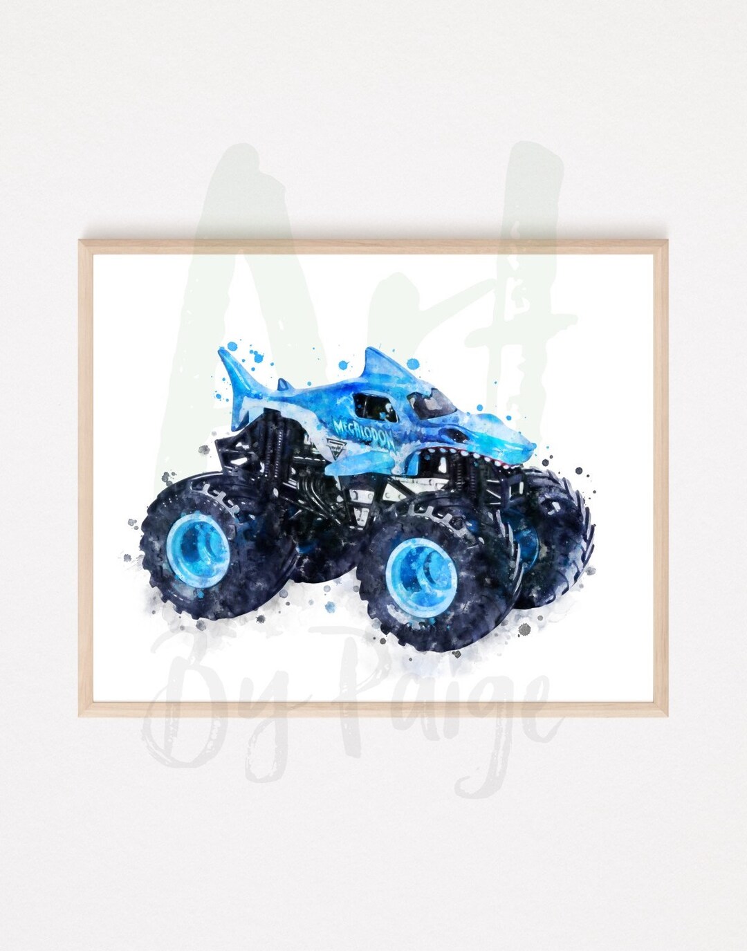 Monster Trucks Watercolour Art Print - Etsy