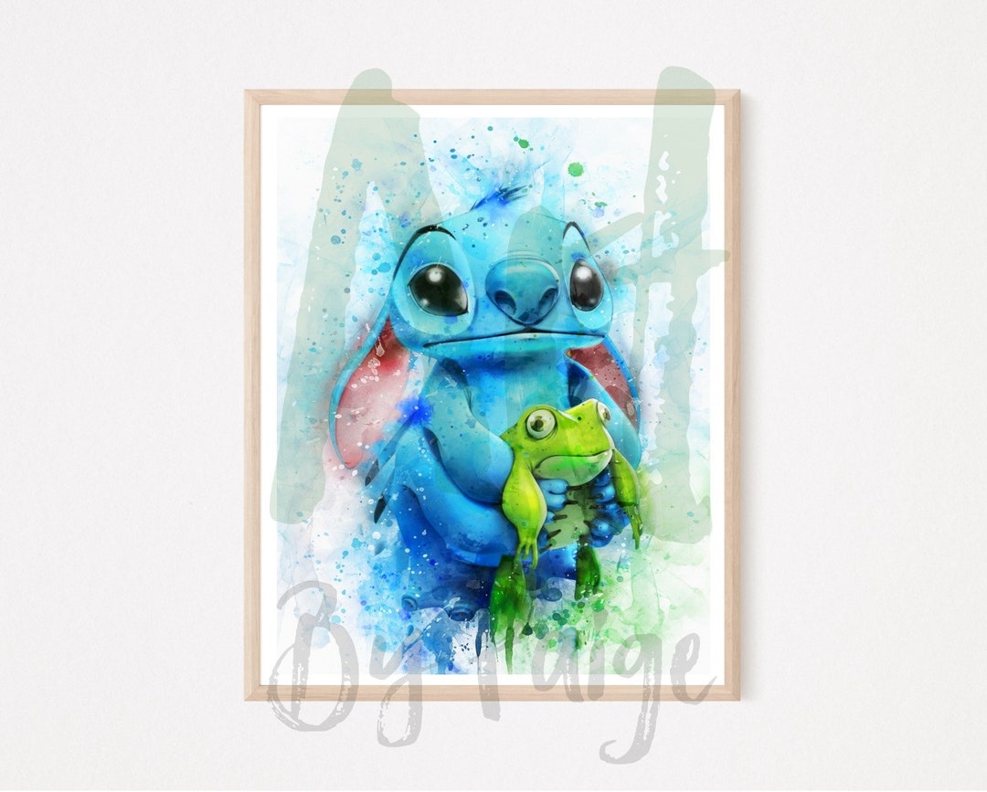 Lilo and Stitch: Stitch Watercolour Art Print - Etsy