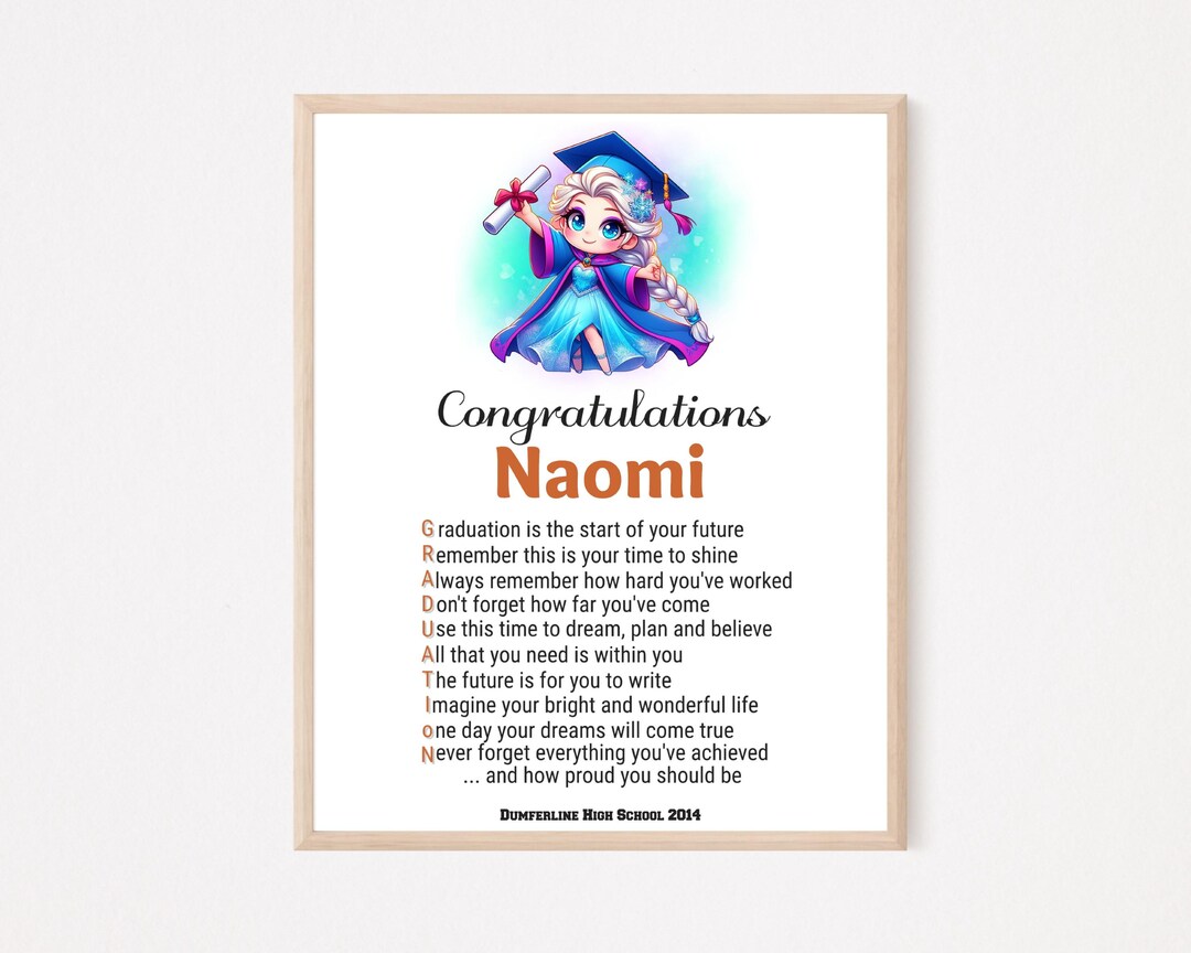 Congratulations on Your Graduation | Elsa Watercolour Art Print ...