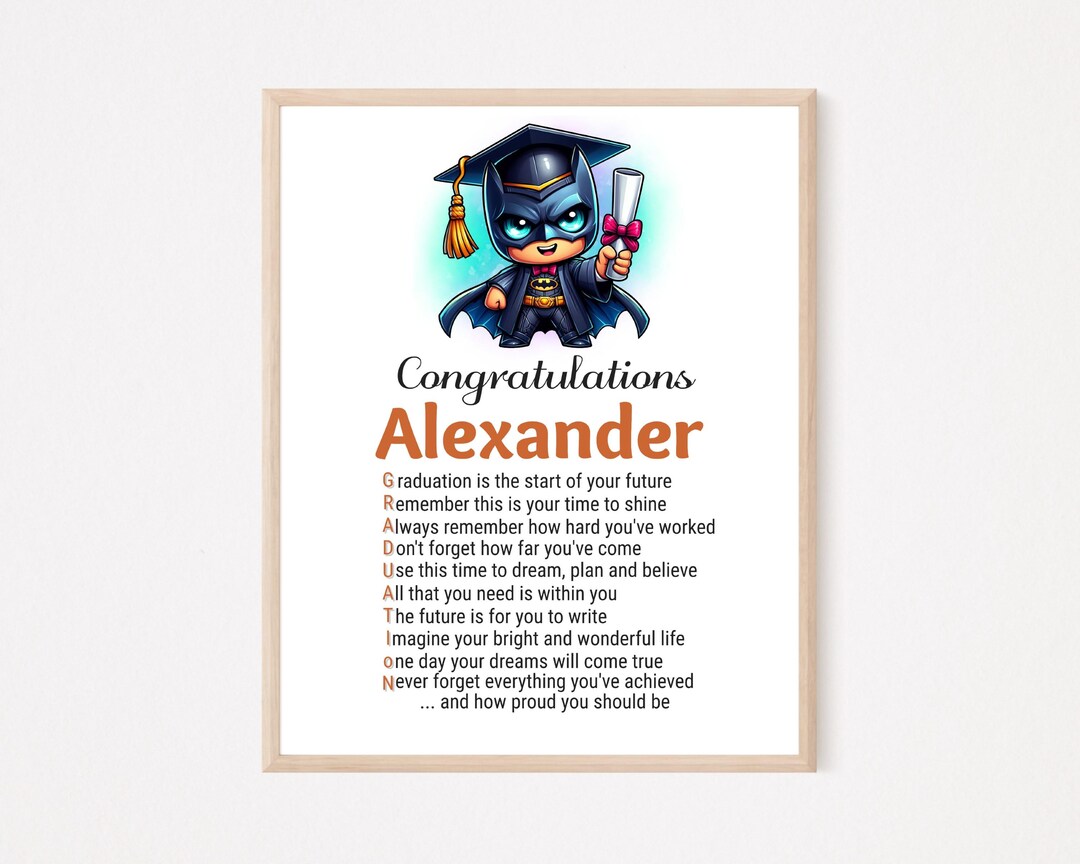 Congratulations on Your Graduation | Batman Watercolour Art Print ...