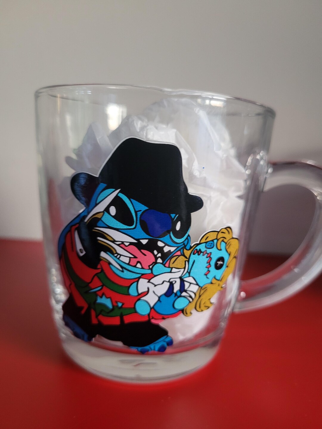 Stitch as Freddy Kreuger Glass Tea Cup - Etsy UK