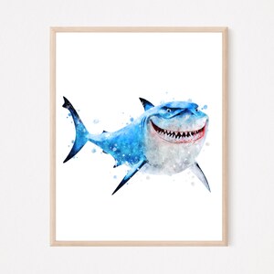 Finding Nemo: Bruce Watercolour Art Print - Etsy