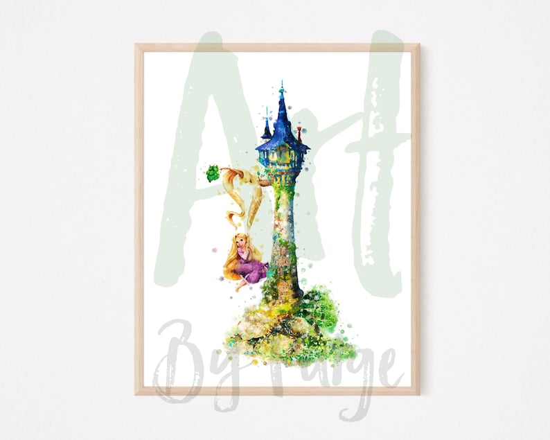 Tangled: Rapunzel Tower Watercolour Art Print - Etsy