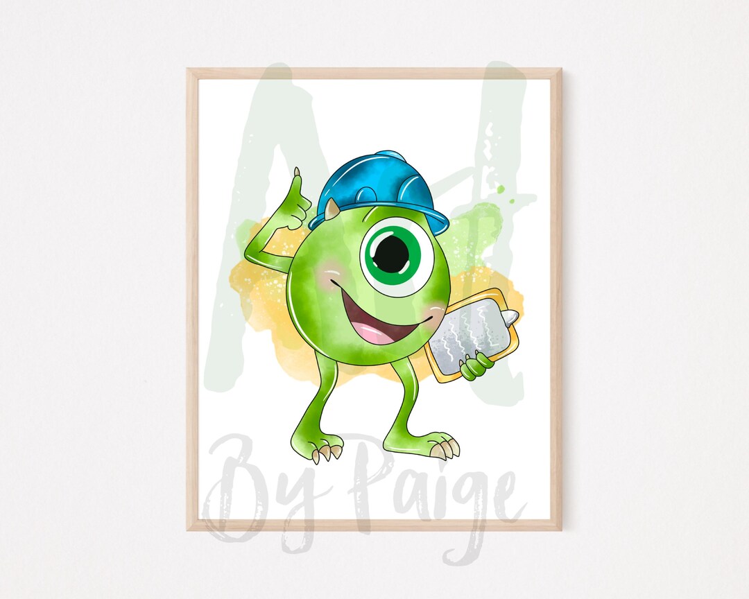Monsters INC: Mike Wazowski Watercolour Art Print - Etsy