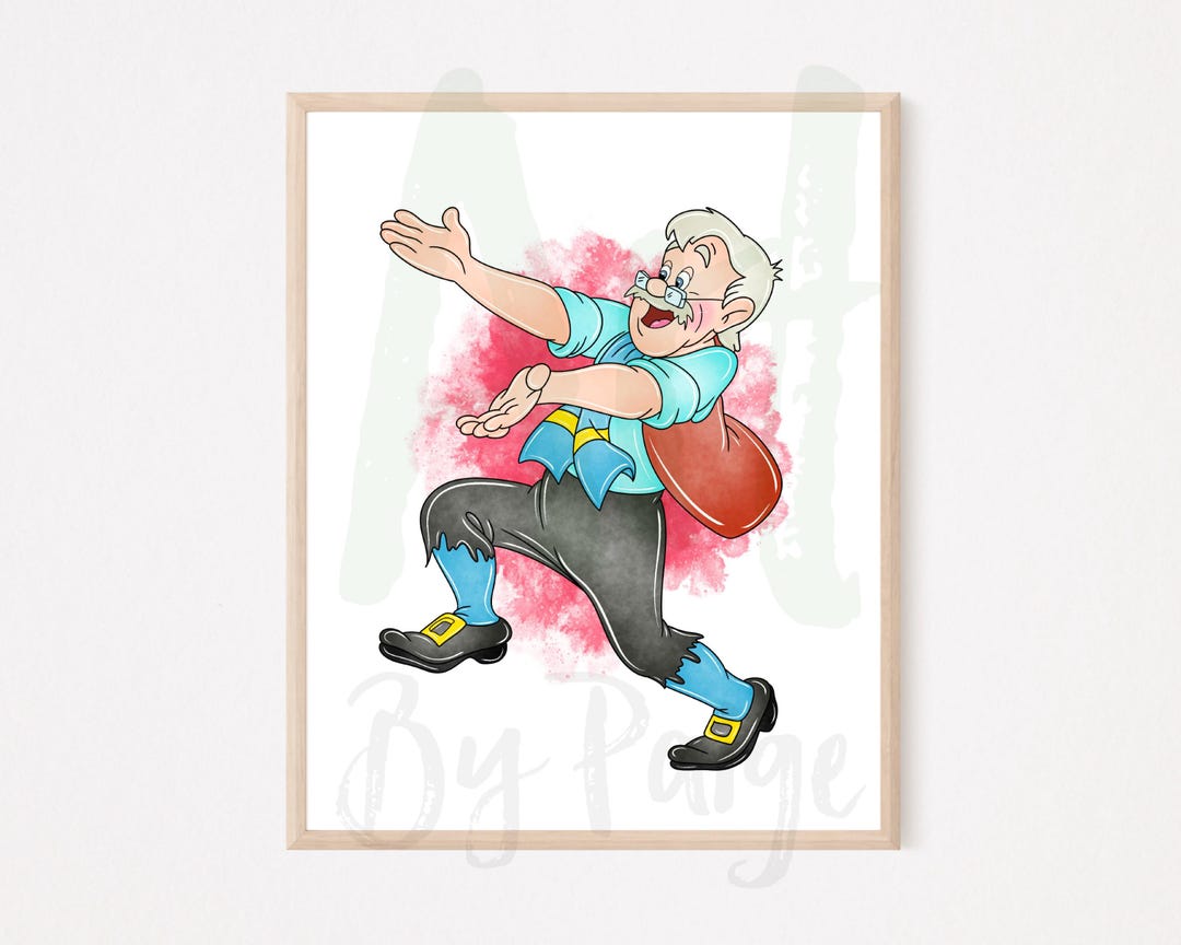Pinocchio: Geppetto Watercolour Art Print - Etsy UK