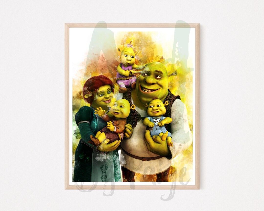 Shrek Family Watercolour Art Print - Etsy
