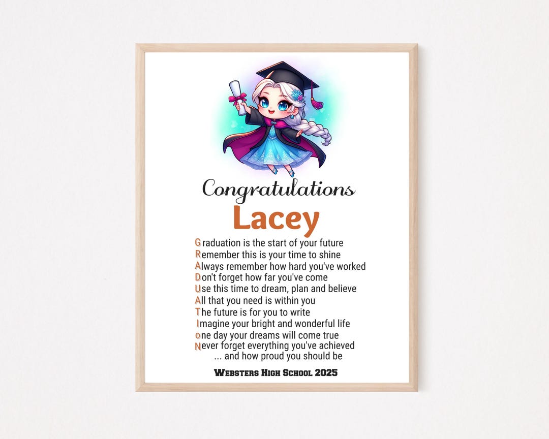 Congratulations on Your Graduation Elsa Watercolour Art Print Frozen ...