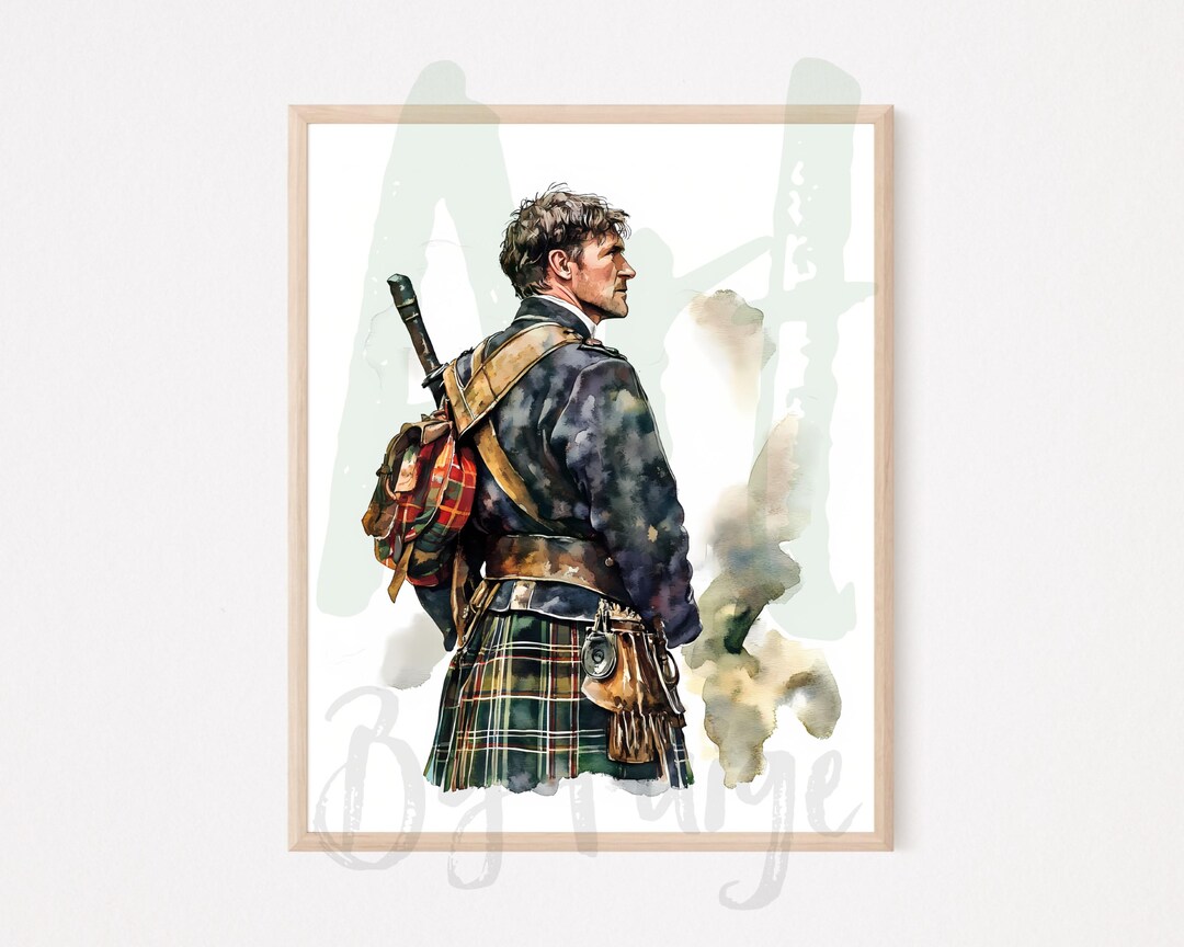 Men in Kilts Watercolour Art Print Scottish Scotland - Etsy