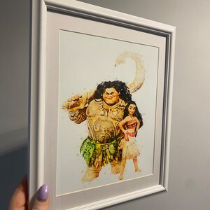 Moana & Maui Watercolour Art Print - Etsy