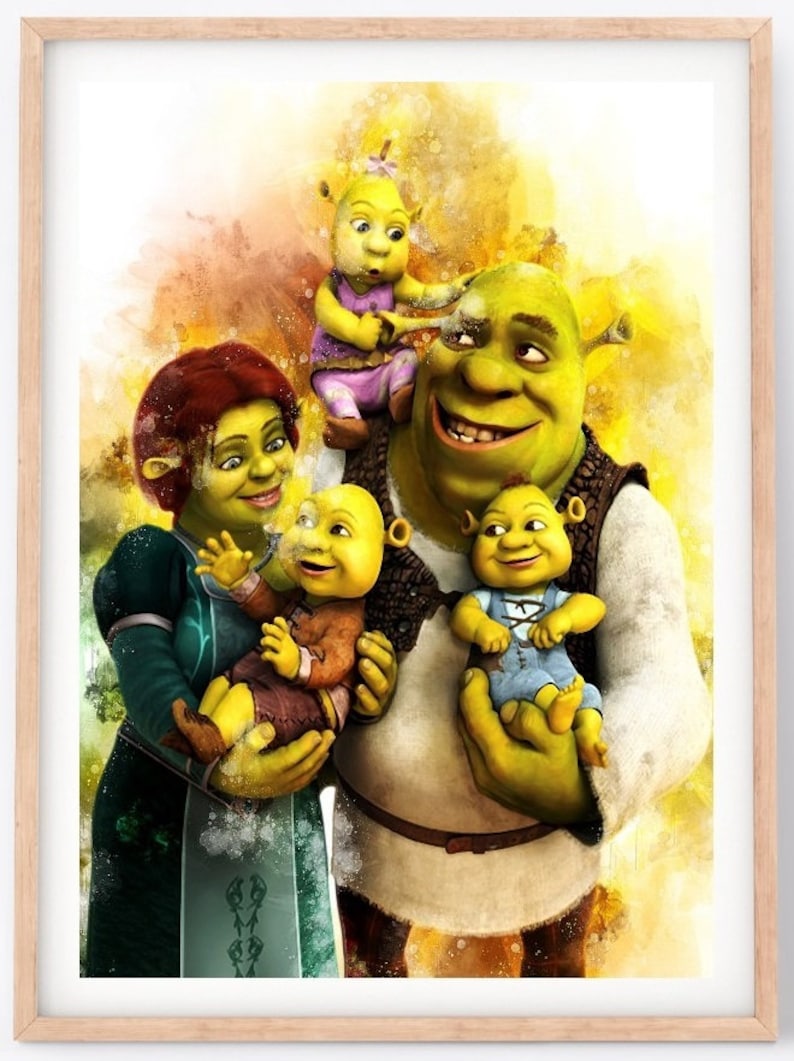Shrek Family Watercolour Art Print - Etsy