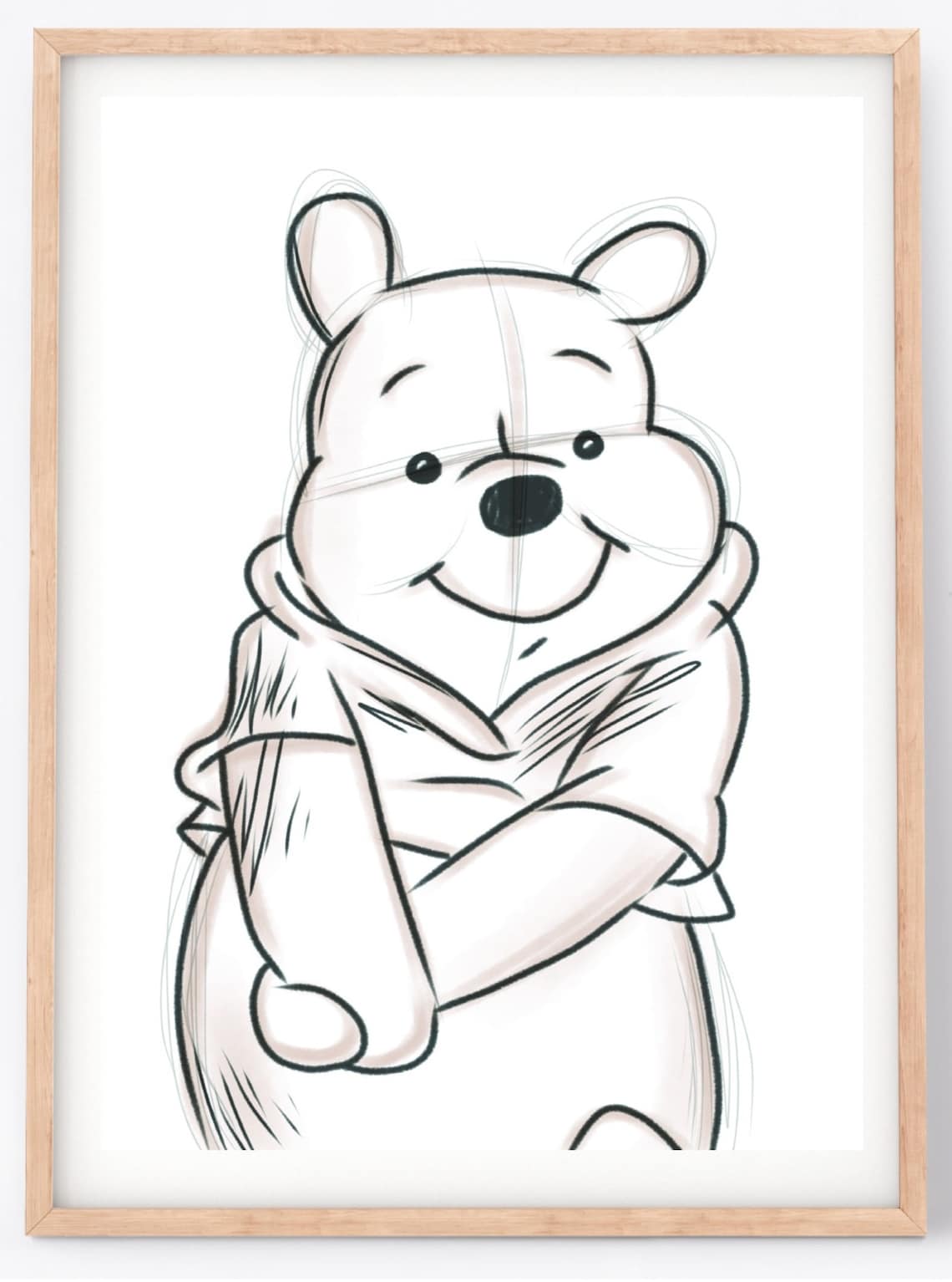Winnie the Pooh Sketch Art Print - Etsy