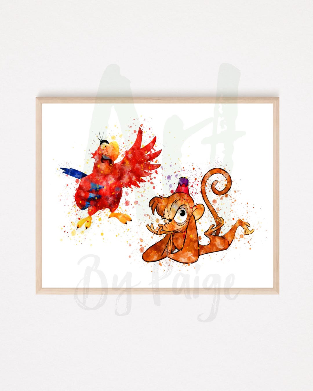 Aladdin: Abu & Lago Watercolour Art Print - Etsy UK