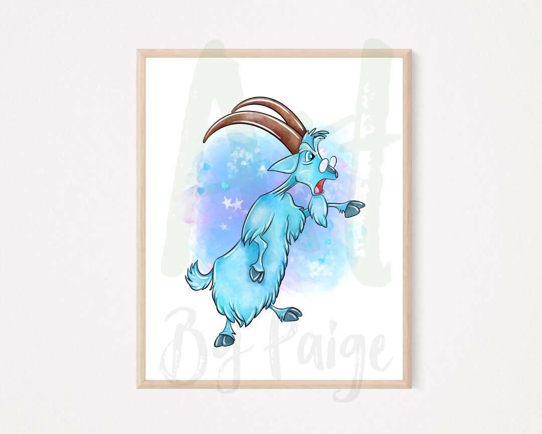 The Sword in the Stone: Merlin as a Goat Watercolour Art Print - Etsy