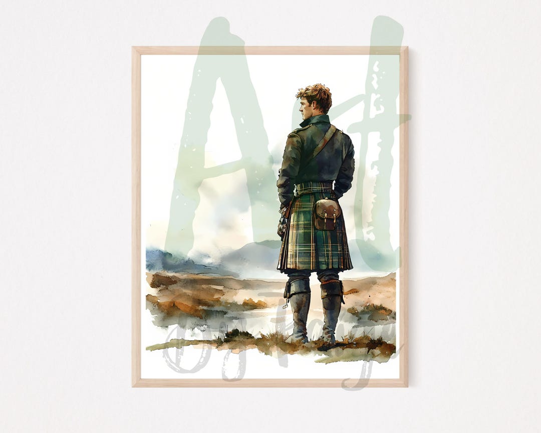 Men in Kilts Watercolour Art Print Scottish Scotland - Etsy