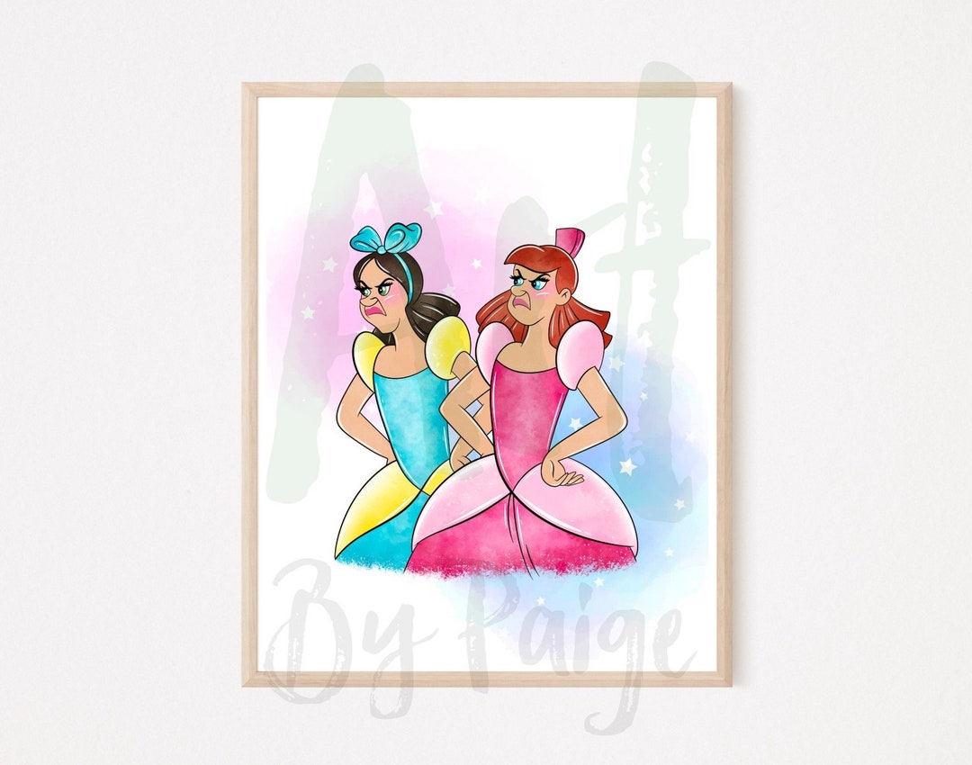 Cinderella: Anastasia & Drizella Watercolour Art Print - Etsy