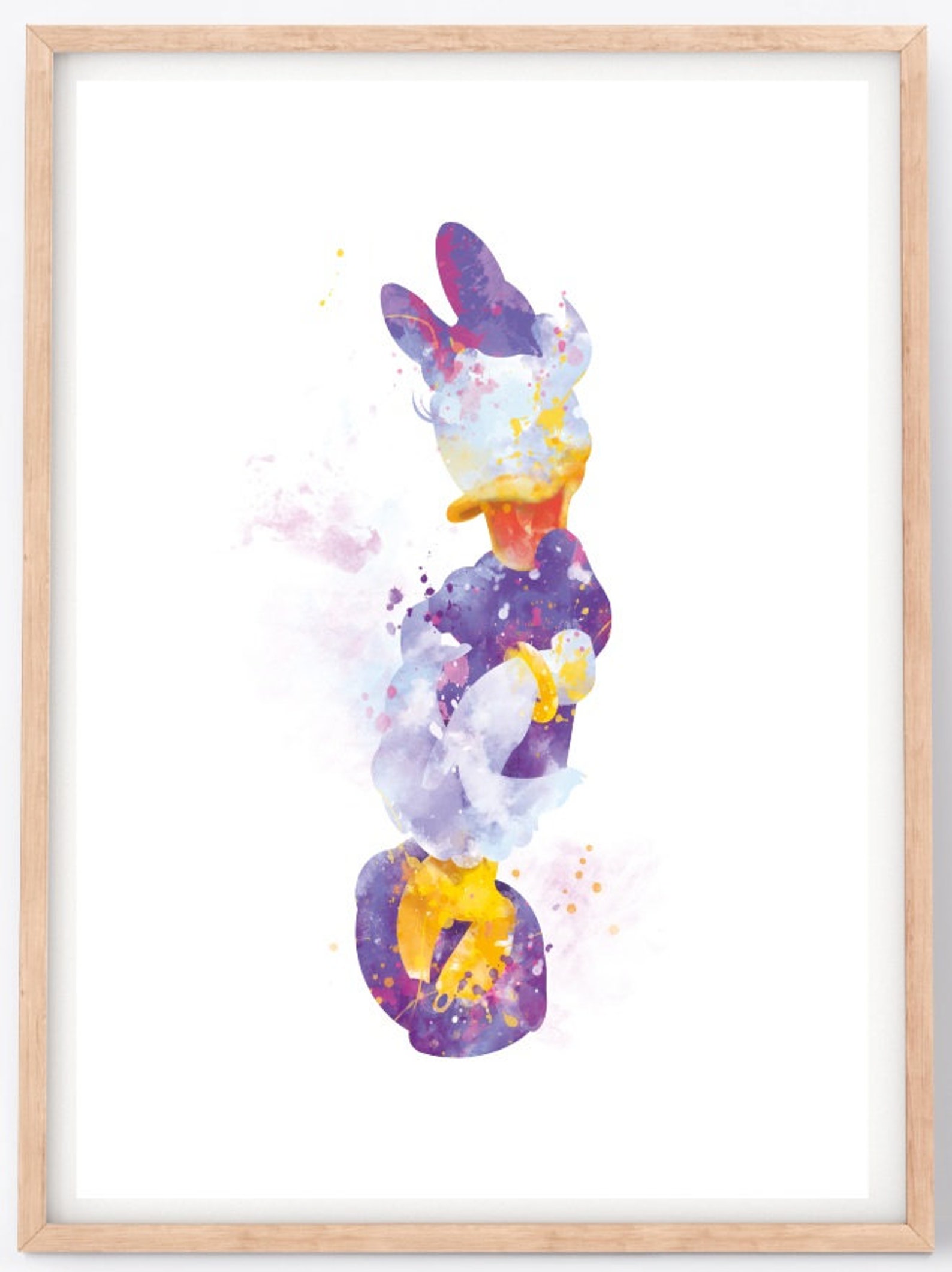 Daisy Duck Silhouette Watercolour Art Print - Etsy
