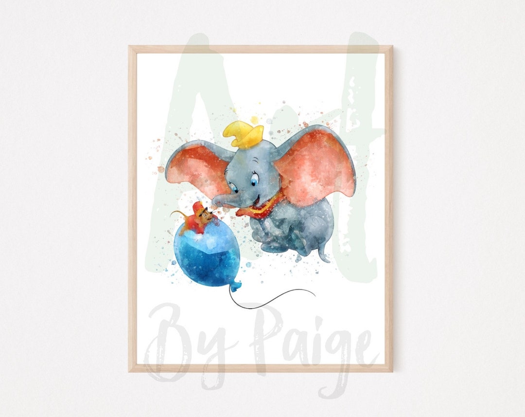 Dumbo Watercolour Art Print - Etsy