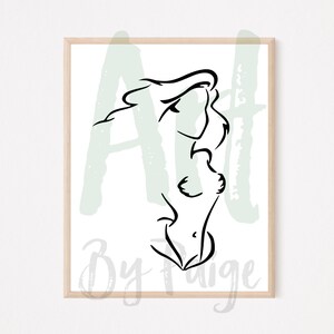 The Little Mermaid: Ariel Outline Silhouette Art Print - Etsy