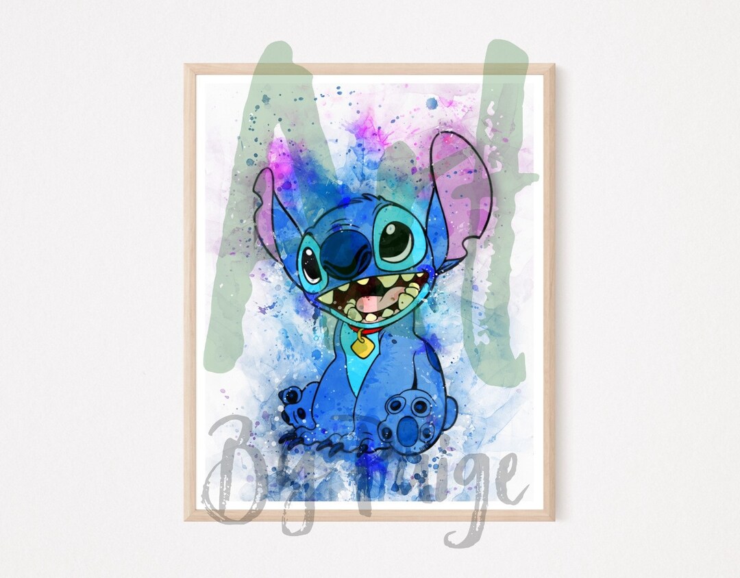 Lilo and Stitch: Stitch Watercolour Art Print - Etsy