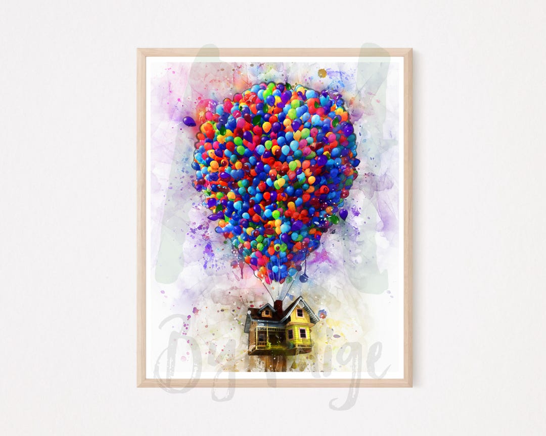 UP Movie: Balloon House Watercolour Art Print - Etsy