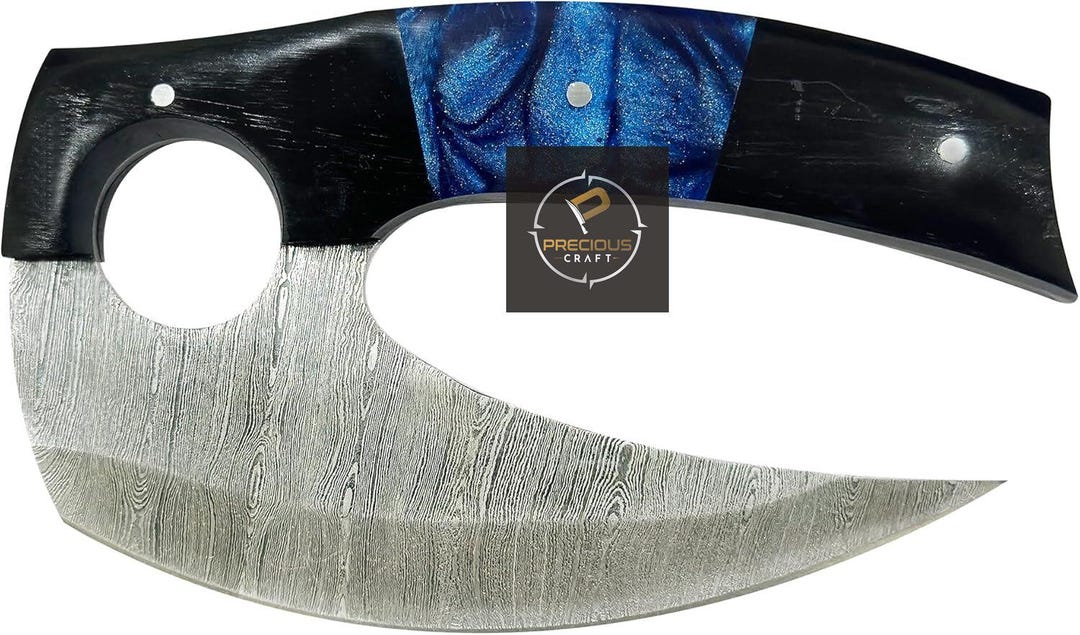 Damascus Steel Alaskan Ulu Knife With Sheath, 6 Perfect Pizza Cutter ...
