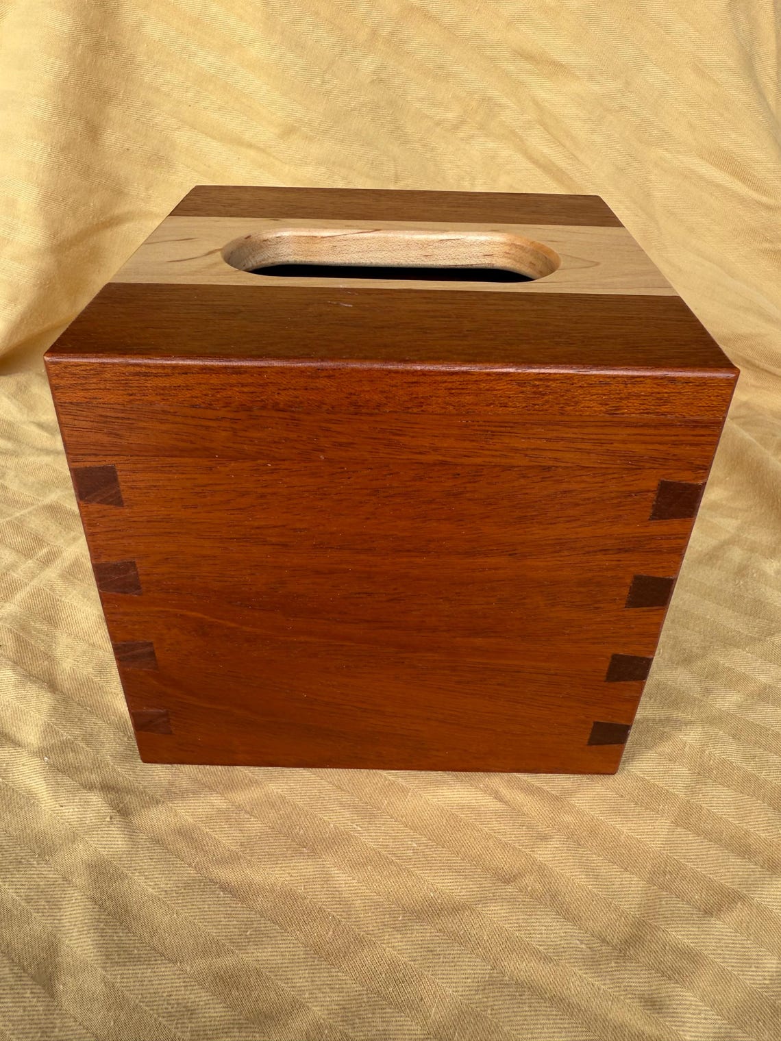 Wooden Tissue Box Cover Made With Reclaimed Wood and Dovetails - Etsy