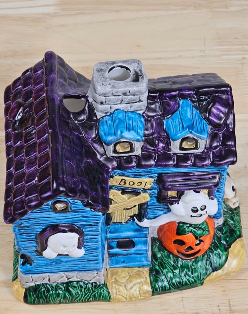 Vintage Russ Berrie Haunted House Votive Candle Holder Ceramic - Etsy