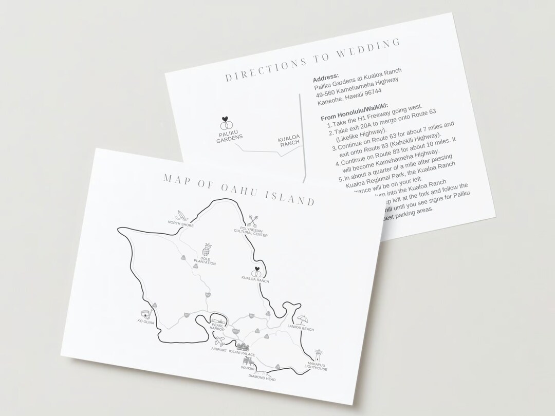 Kualoa Ranch Wedding Map (B/W Digital Template) | Paliku Gardens ...
