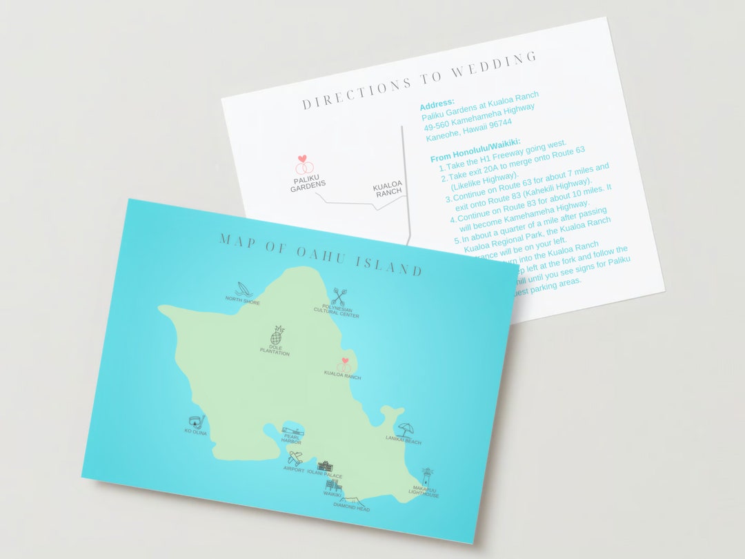 Kualoa Ranch Wedding Map (color Digital Template) | Paliku Gardens ...