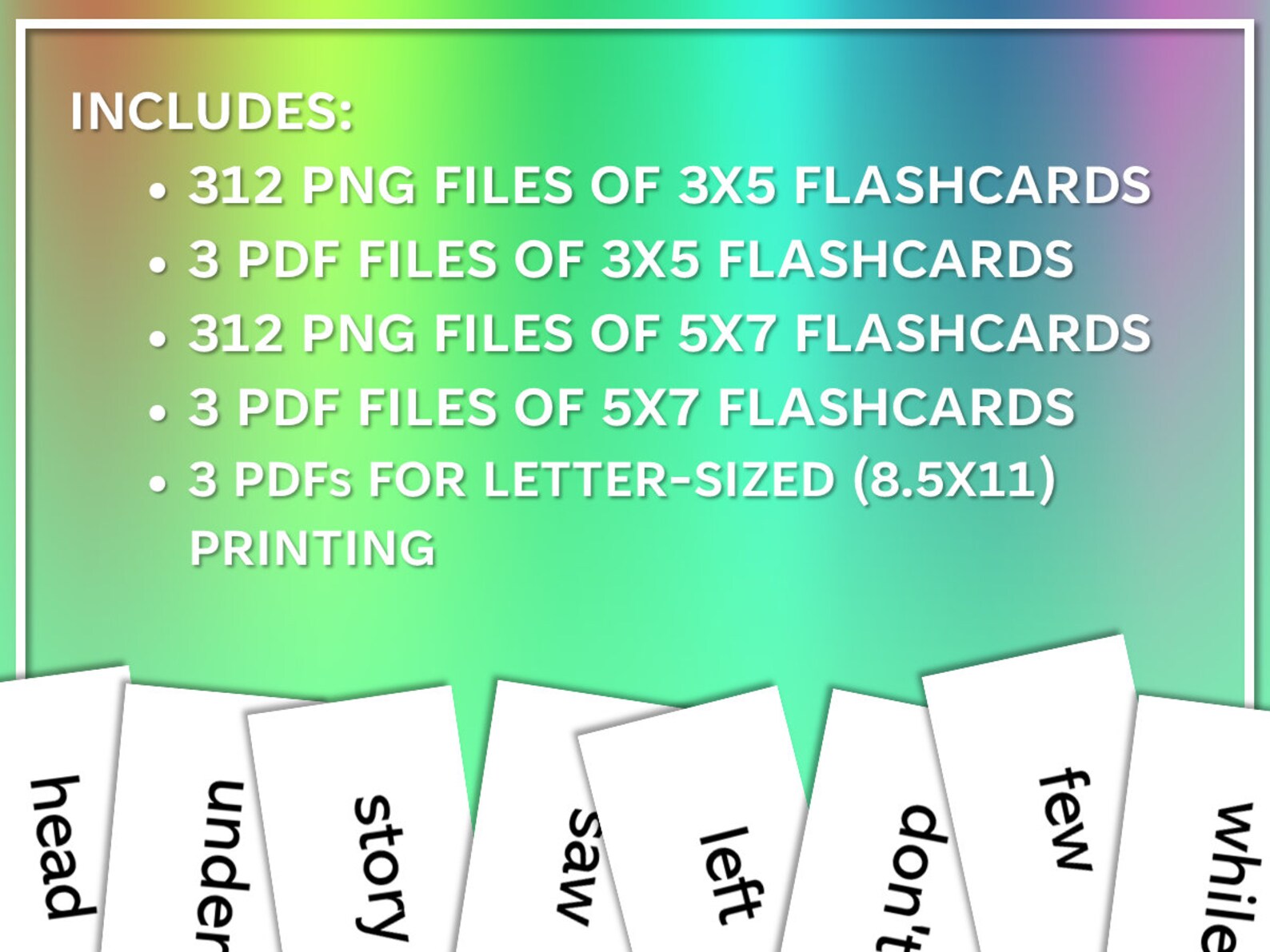 English Sight Words: FLASHCARD BUNDLE Printable Flashcards for ...