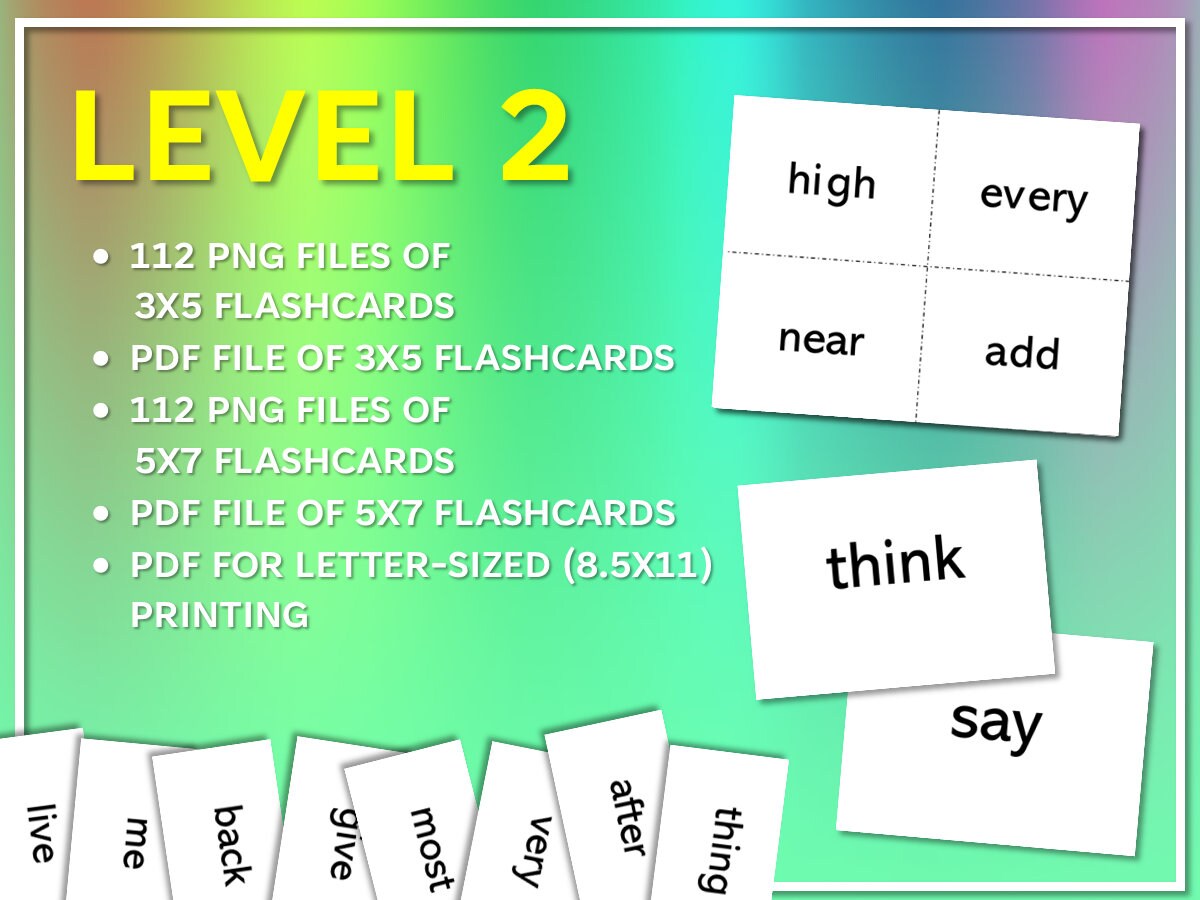 English Sight Words: FLASHCARD BUNDLE Printable Flashcards for ...