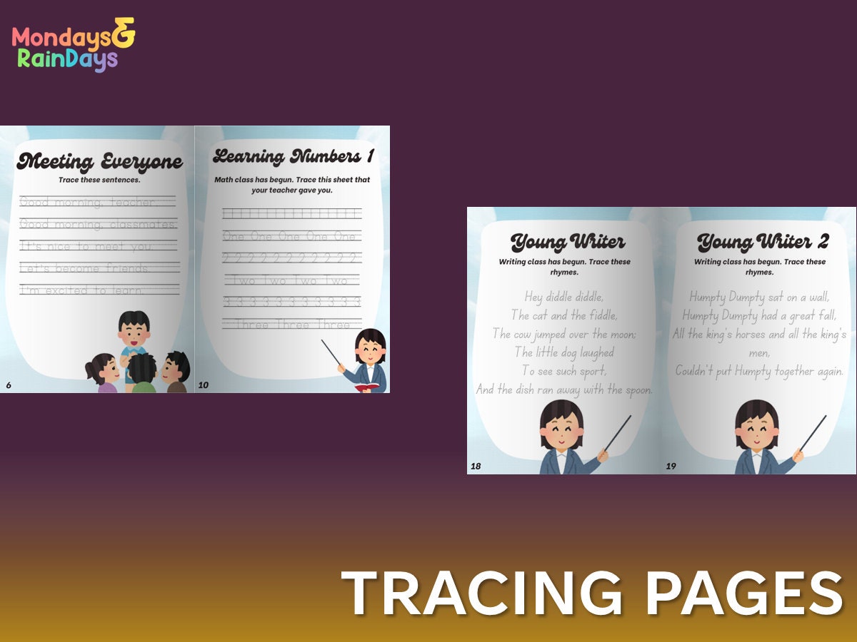 Toddlers' Busy Book: First Day of School Printable PDF for Children ...