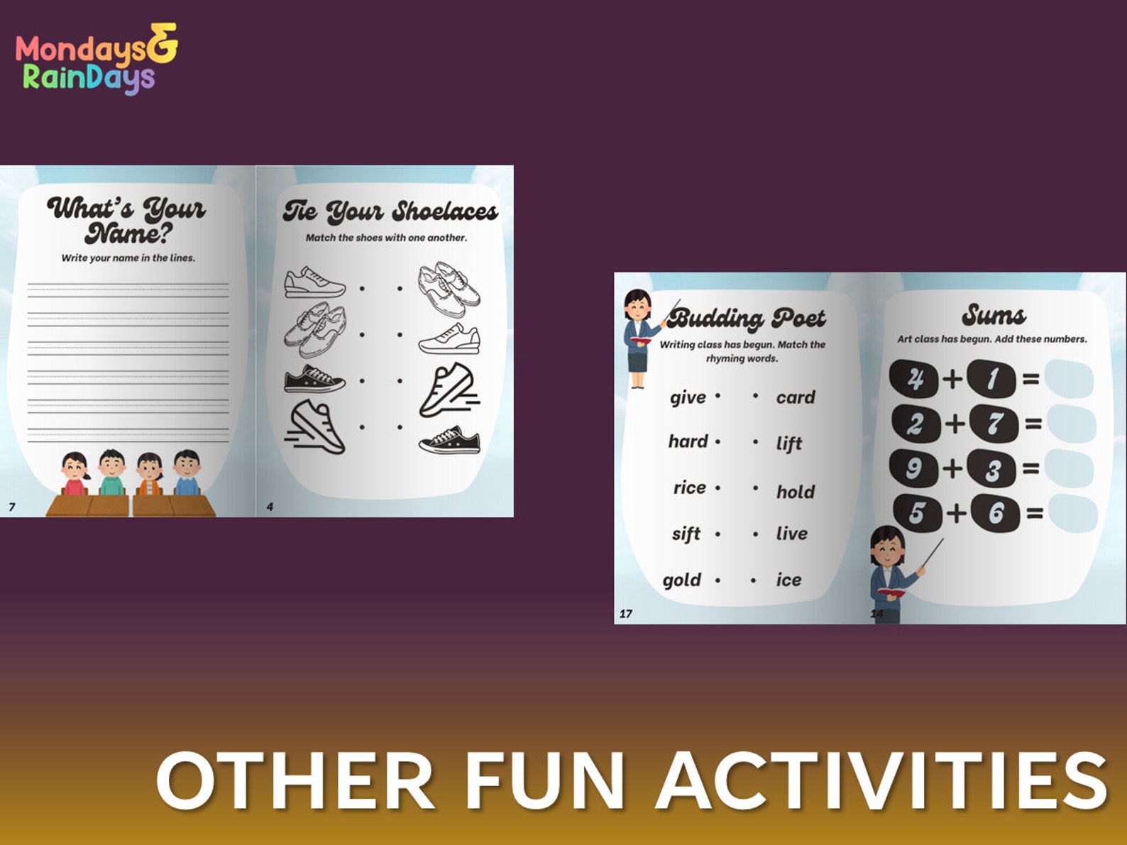 Toddlers' Busy Book: First Day of School Printable PDF for Children ...