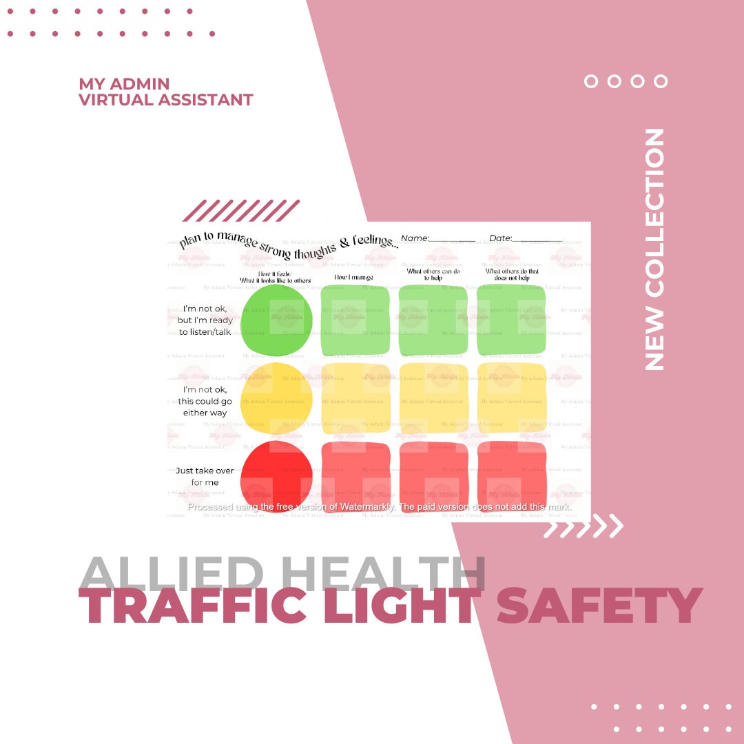 Customizable Traffic Light Safety Plan for Managing Strong Emotions ...