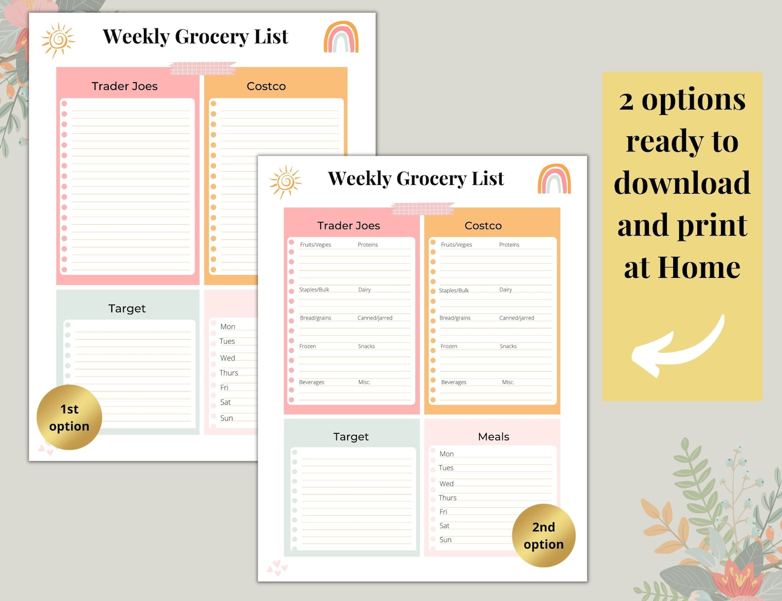 Weekly Grocery List, Grocery List Printable, Grocery List, Grocery List ...