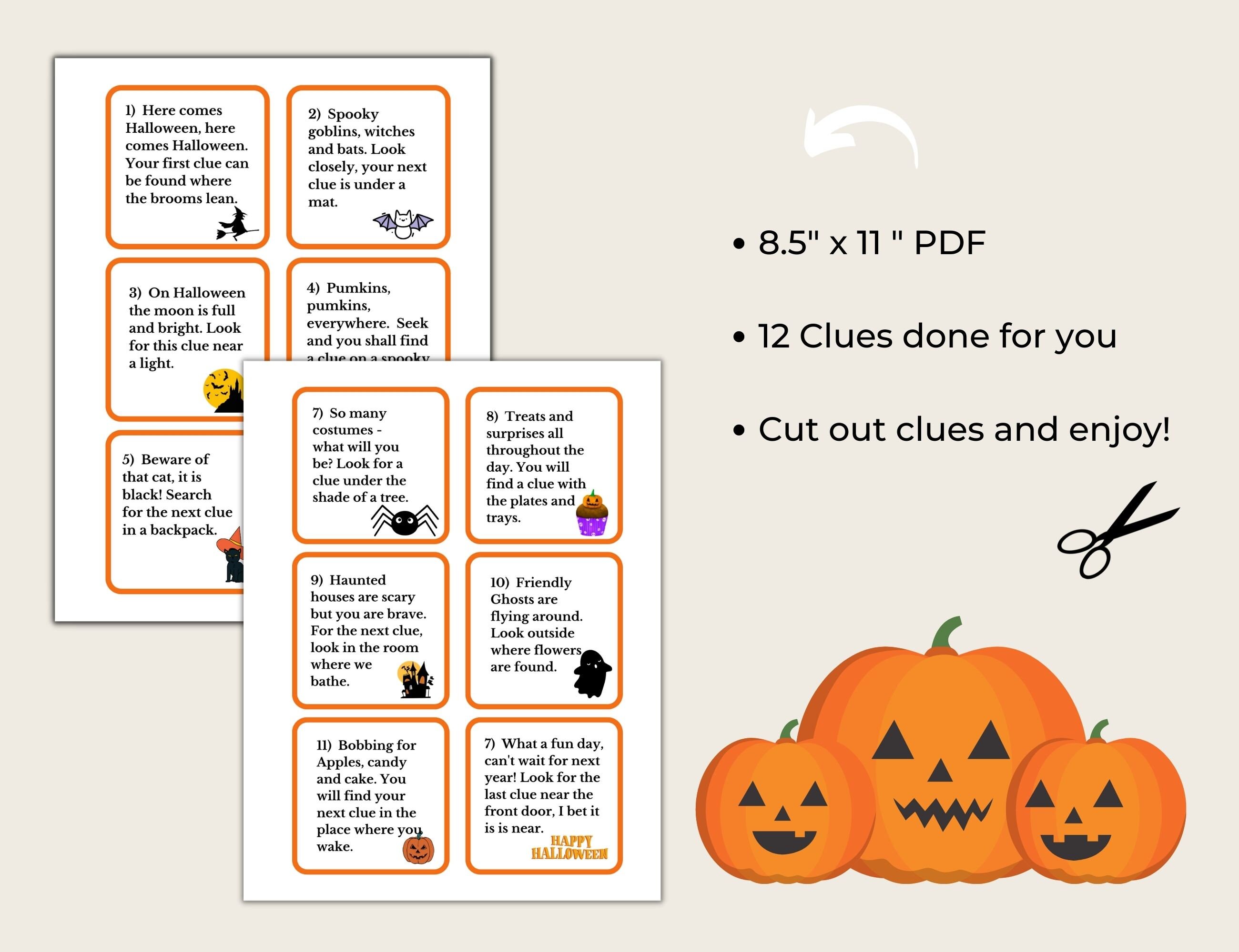 Halloween Scavenger Hunt, Halloween Scavenger Hunt for Kids, Printable ...