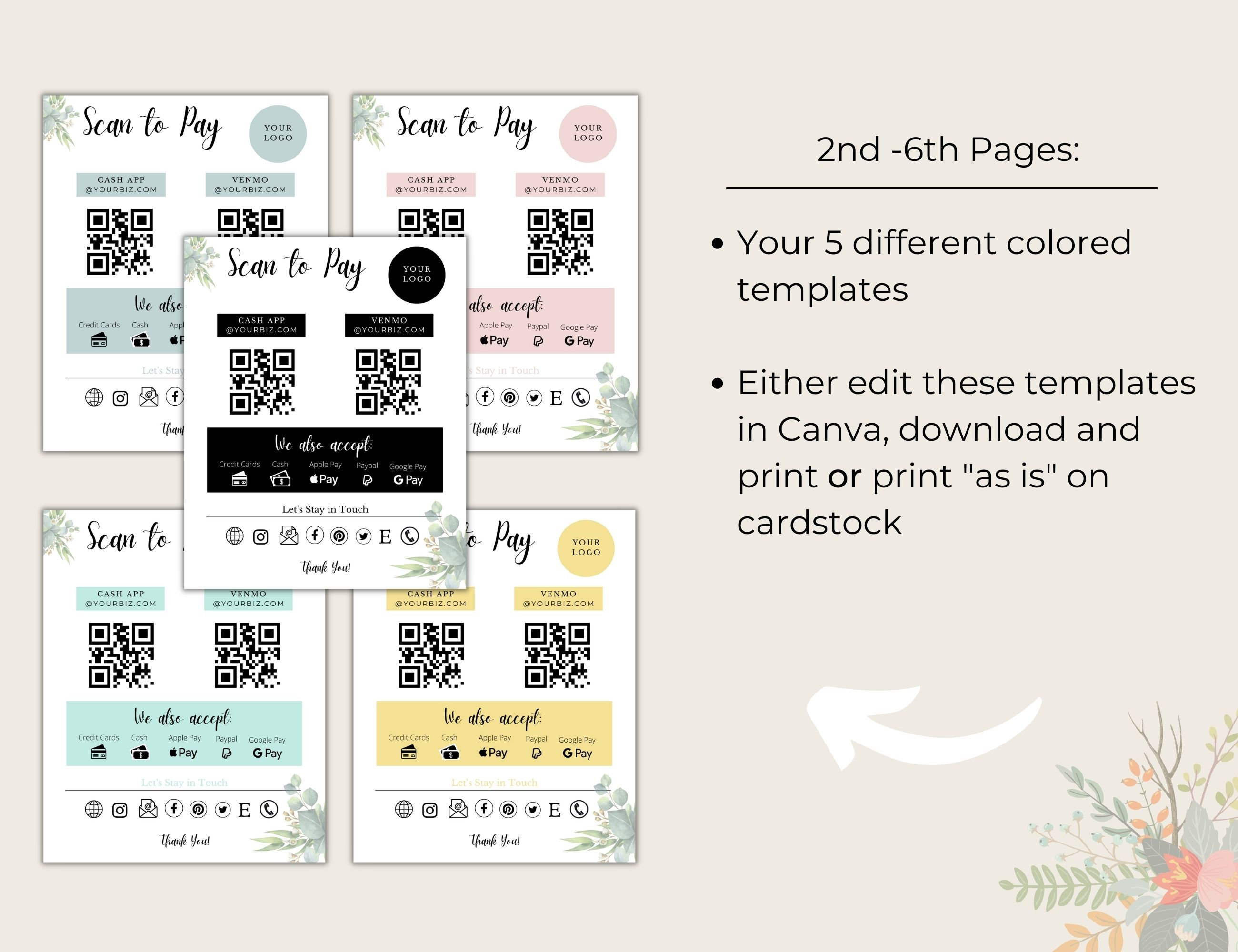 Printable QR Code Editable QR Code Sign Business Scan to - Etsy Ireland