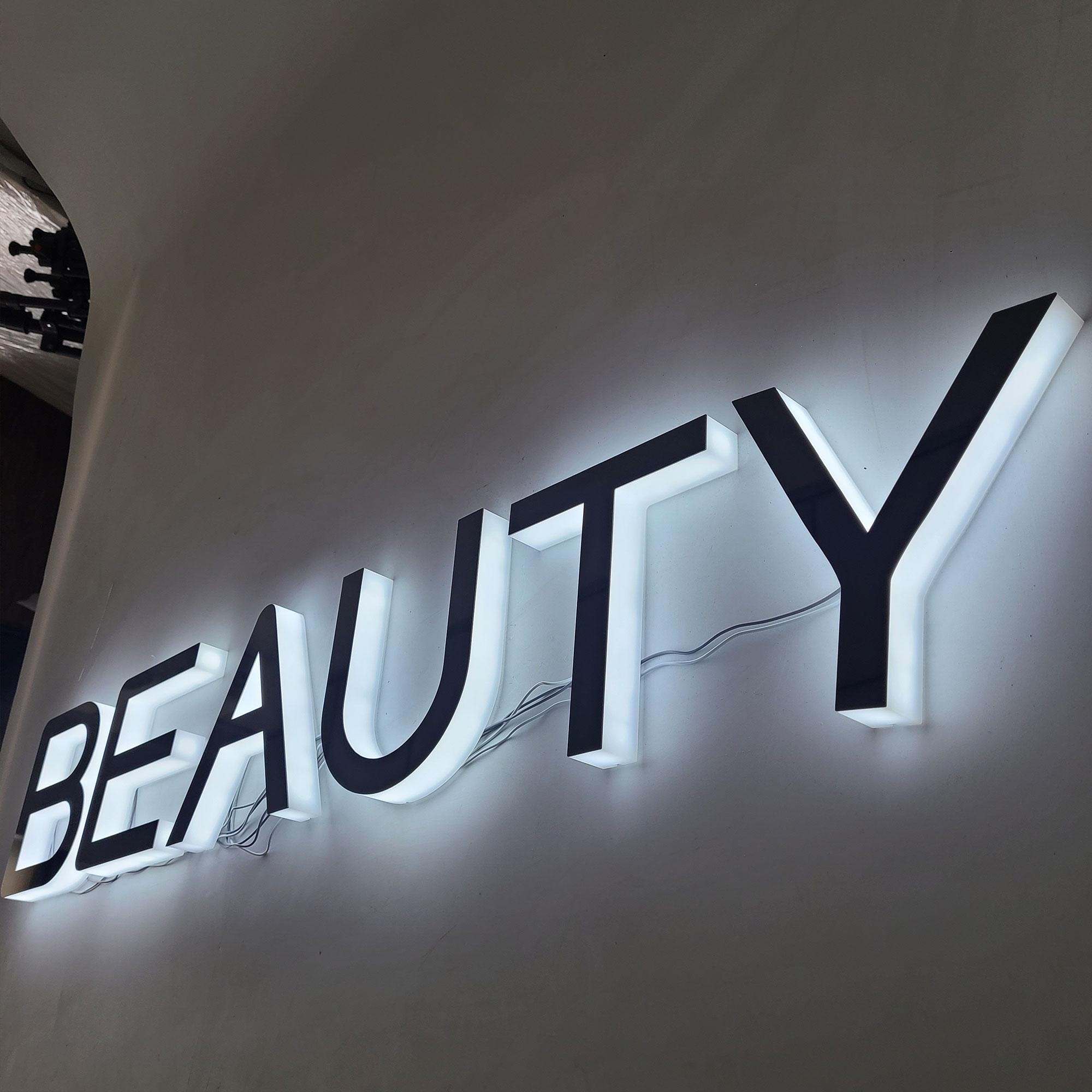 LED Side-lit Acrylic Sign Letters， 3D Mini Letters，beauty Salon ...