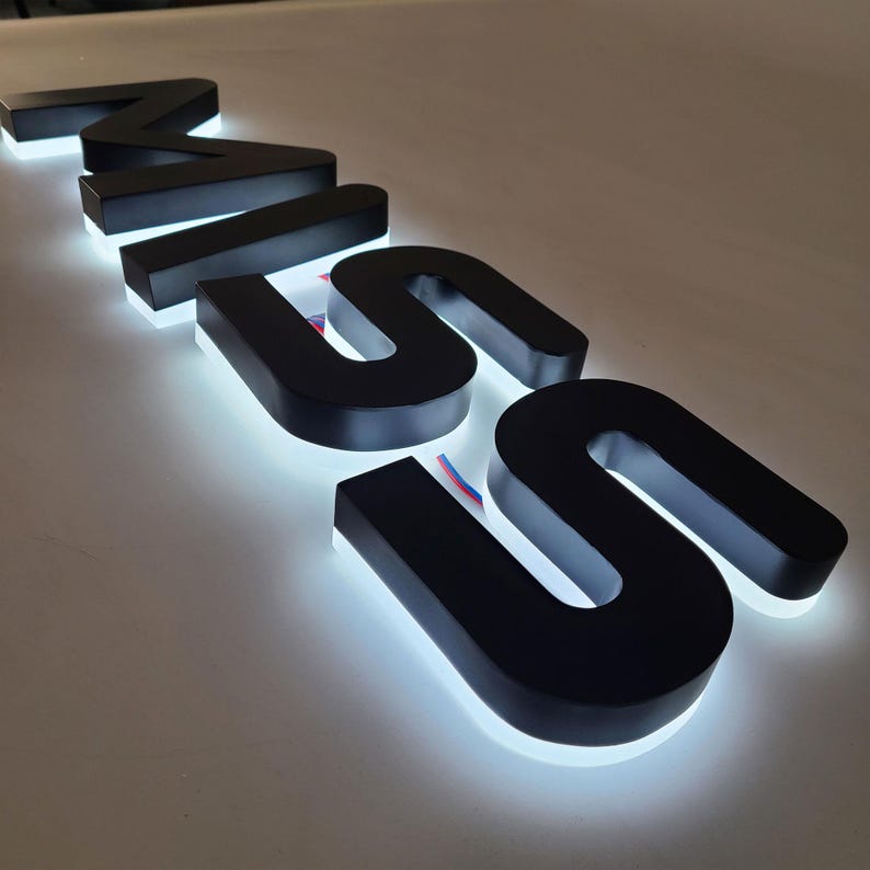 Custom Stainless Steel Backlit Sign, 3D Channel Lettters, Store Front ...