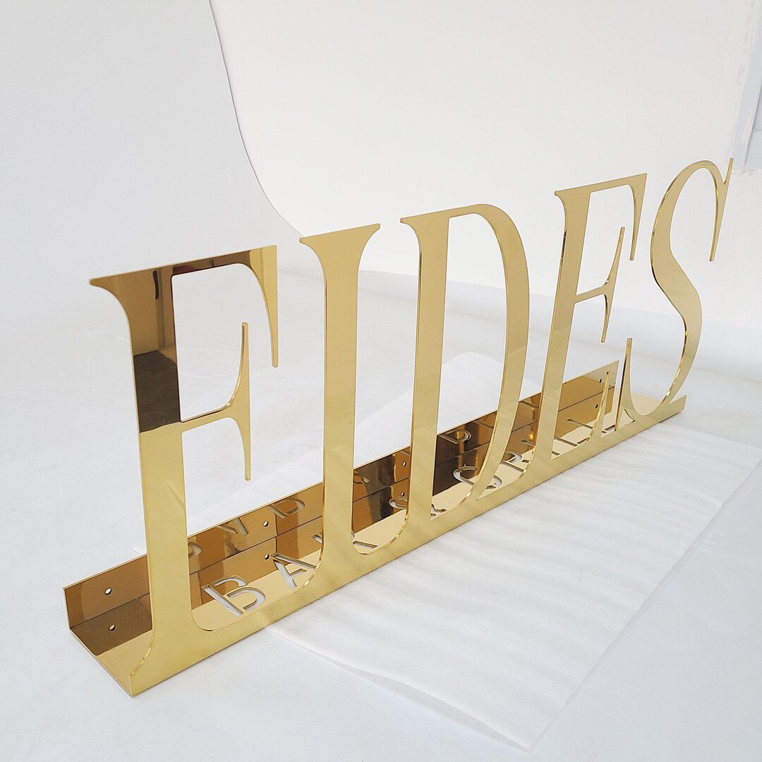Custom Office Sign, Reception Signage, Stunning Desk Decor, Shiny Gold ...