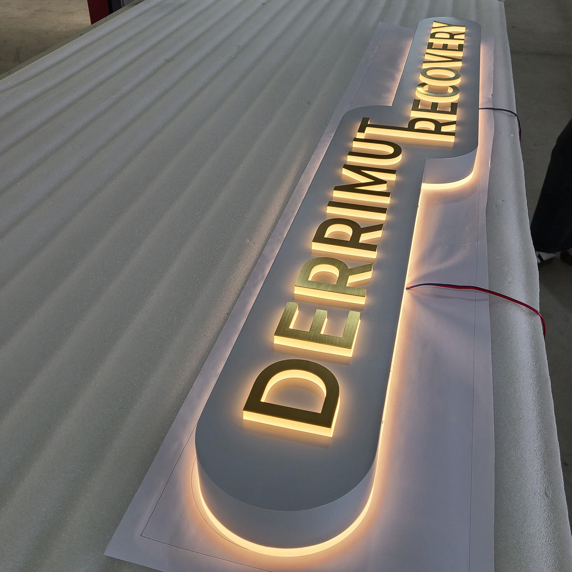 Customized Halo-lit Sign Board, Wall Logo Sign Cabinet,adevertising LED ...