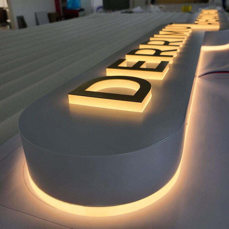 Customized Halo-lit Sign Board, Wall Logo Sign Cabinet,adevertising LED ...