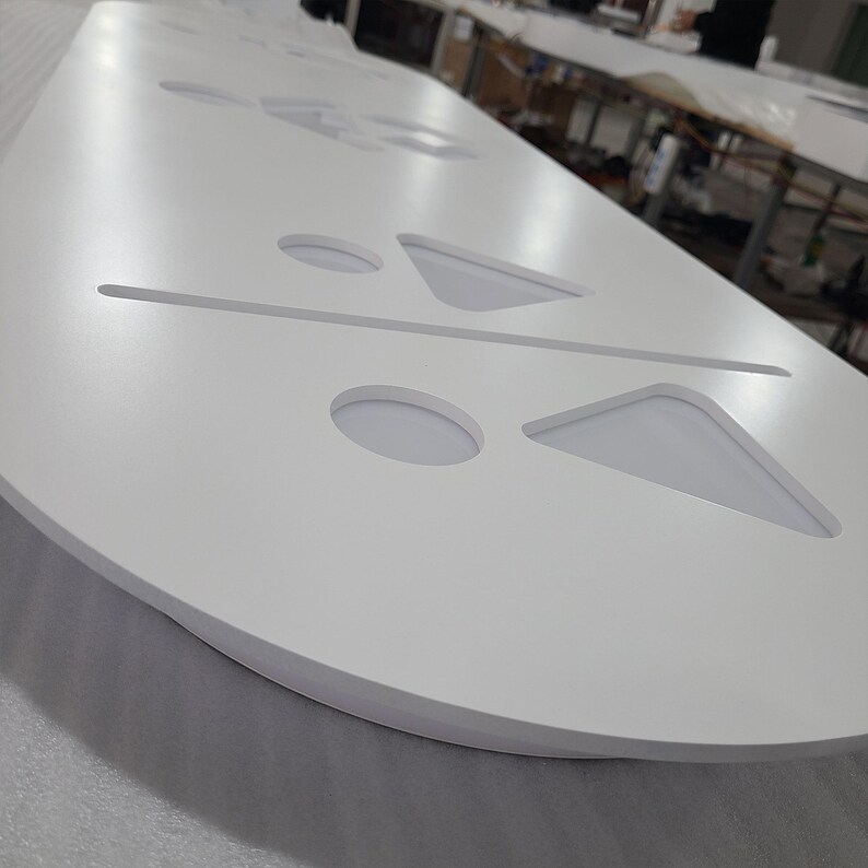 Custom-designed Restroom Sign, Warm Halo Lighting, Modern Finished ...